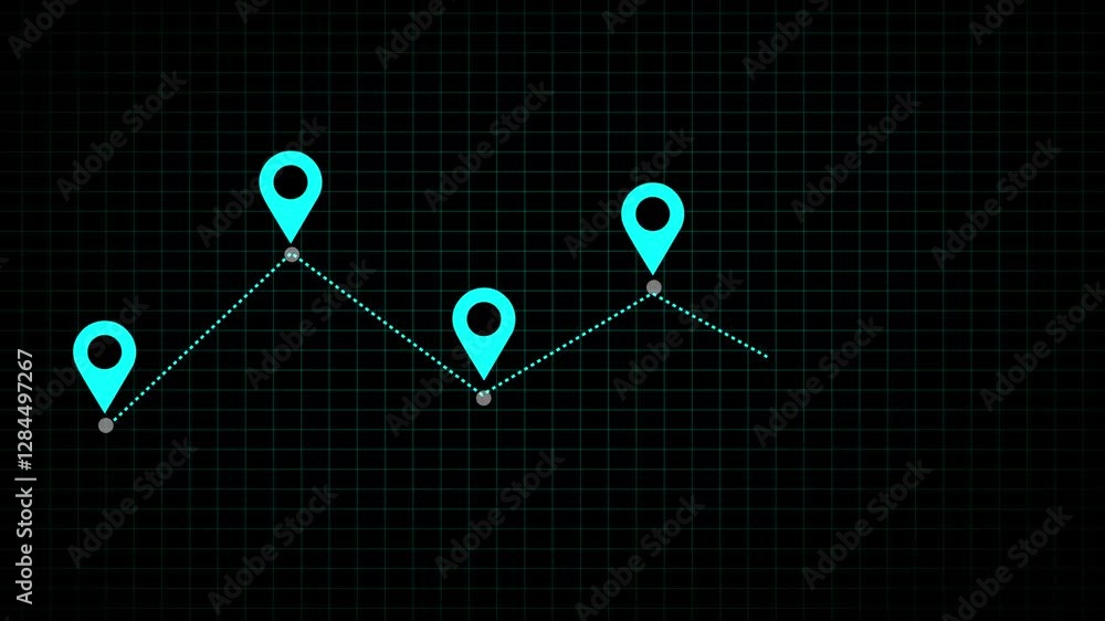 Tourism and travel concept animation location mark point with Location ...