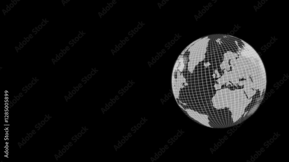 Animated planet earth with futuristic digital globe world maps, digital ...
