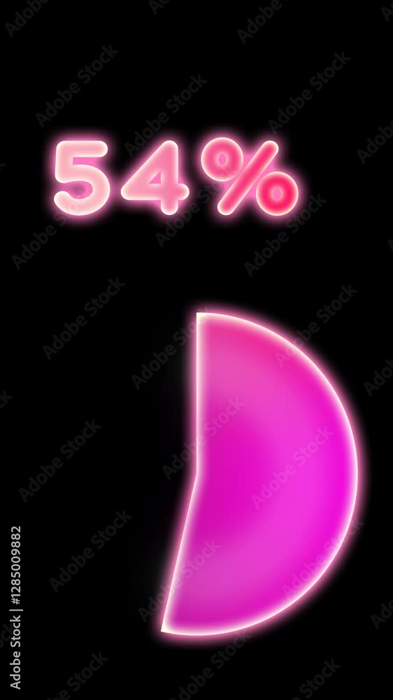 Video Stock Pink loading pie chart animation from 0 to 100%, loading ...