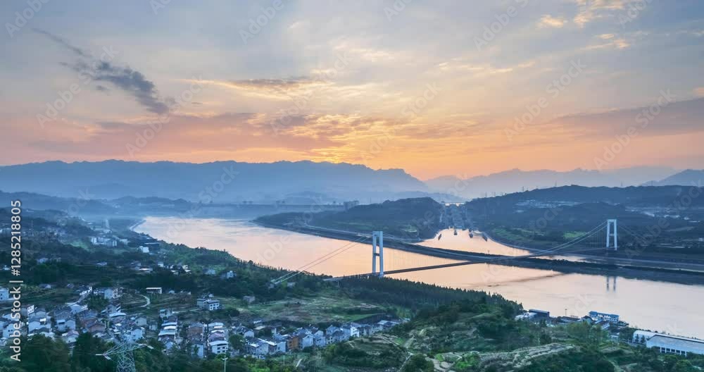 aerial time lapse video of the three gorges water control project at ...