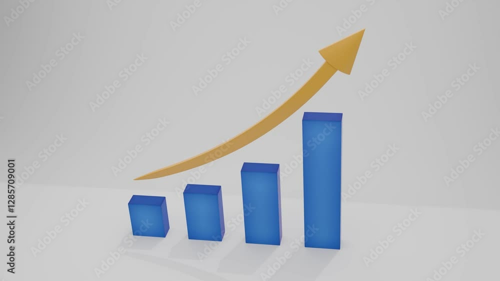A business info graphic chart showing progressive growth over four ...