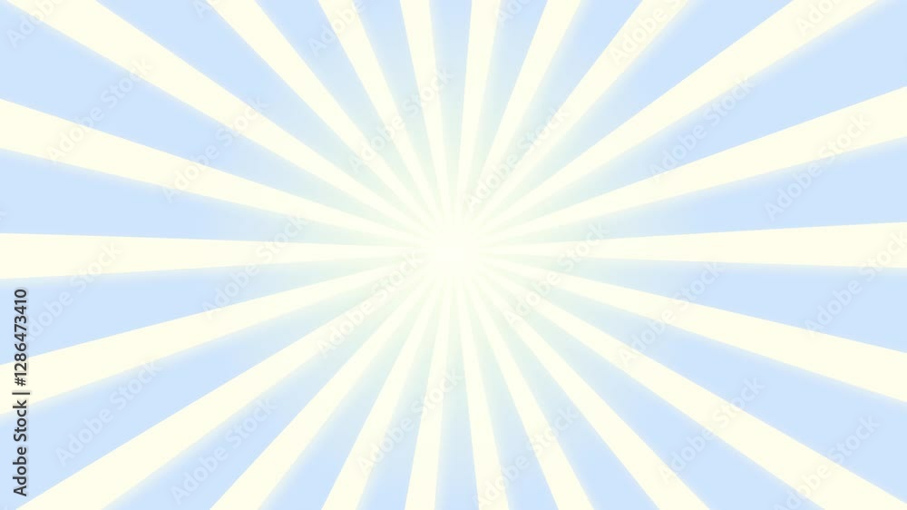 Blue sky with rays. Loop rotating Sun ray animation background ...
