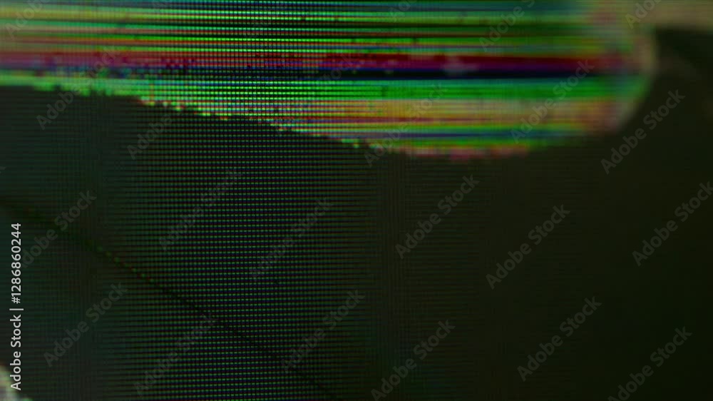 Glitch view. Broken texture. Deformed screen grunge television surface ...