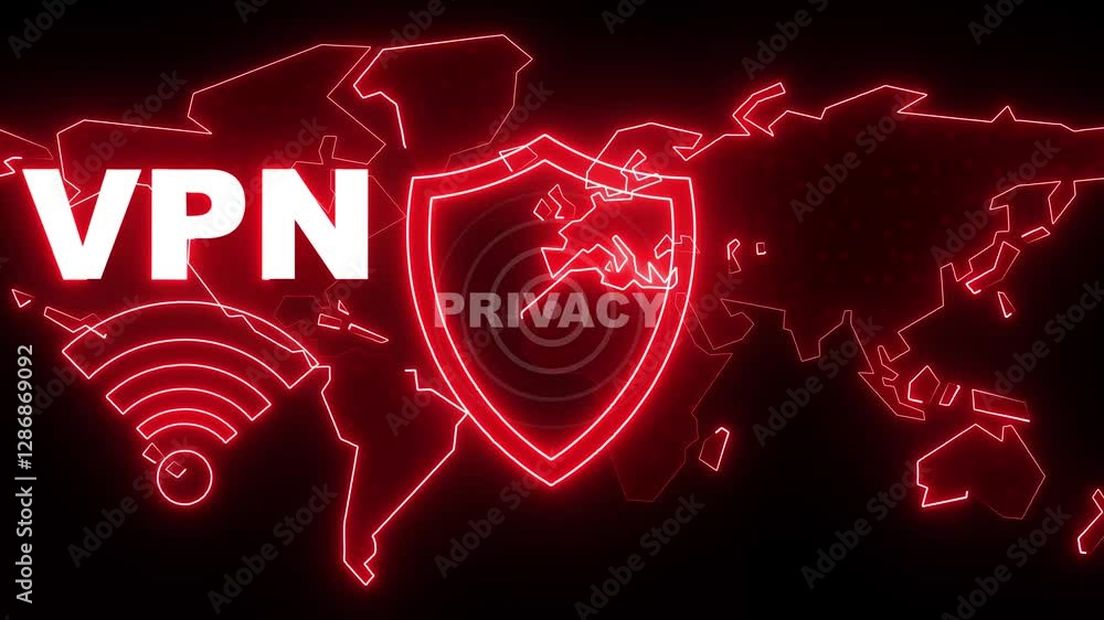 VPN on moving loop. Virtual private network and encrypted link tunnel ...