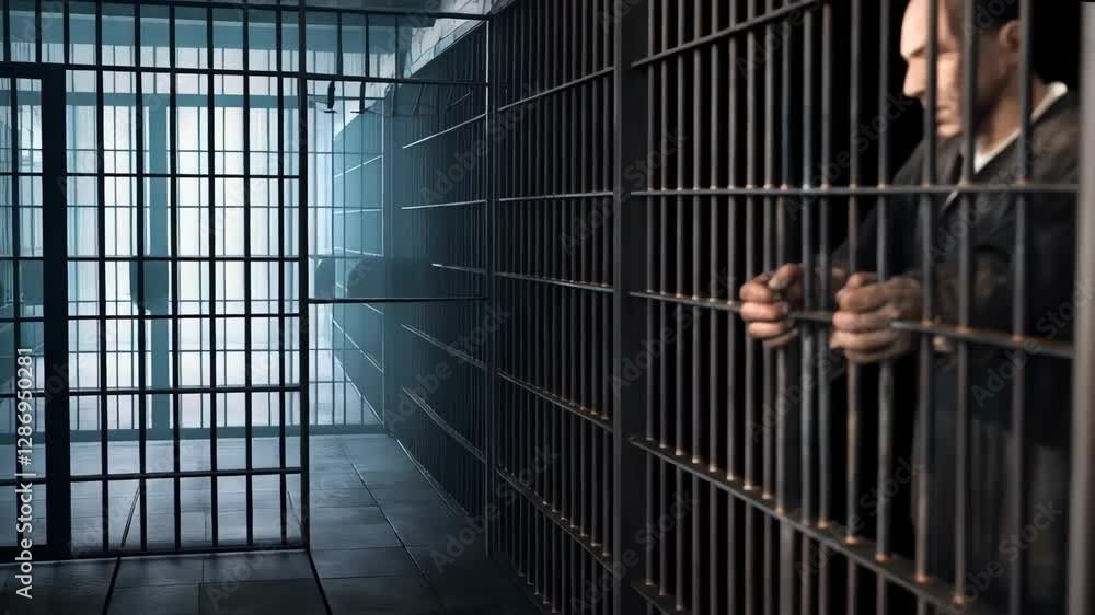 Hands gripping prison bars show the reality of incarceration and its ...