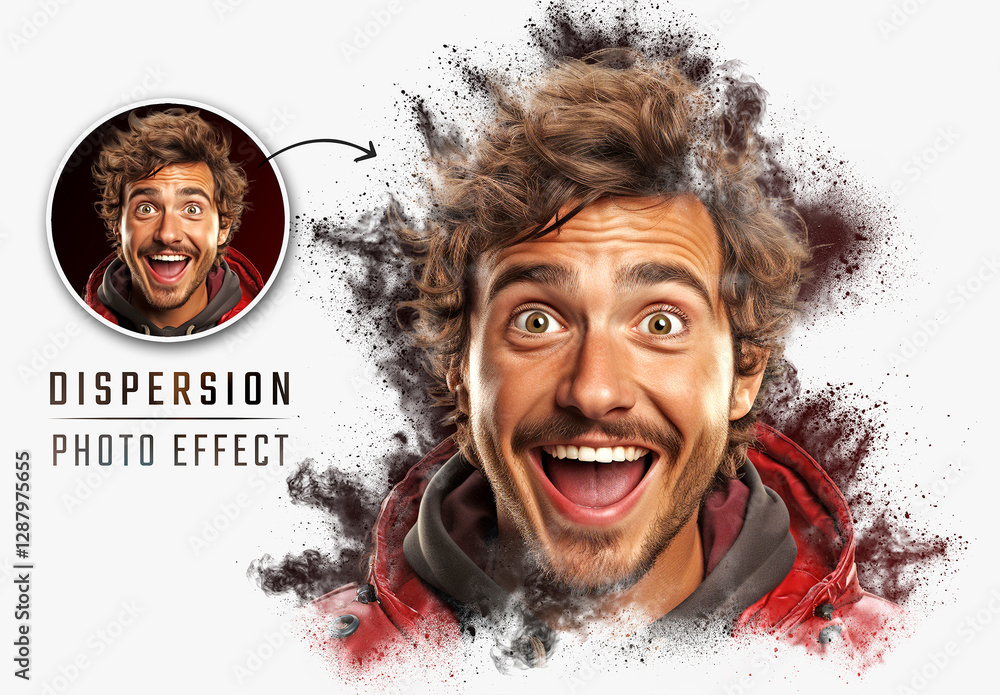 Dispersion Photo Effect With Smoke and Dust Mockup Stock Template ...