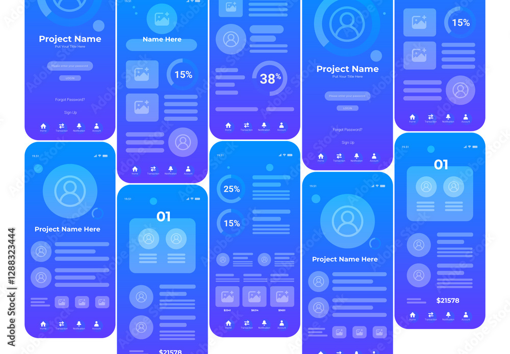 Mobile Wireframe Ui Kit Layout Stock Template | Adobe Stock