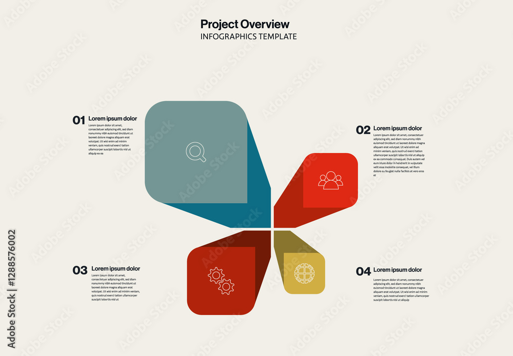 Project Overview Infographics Template with 4 options Stock Template ...