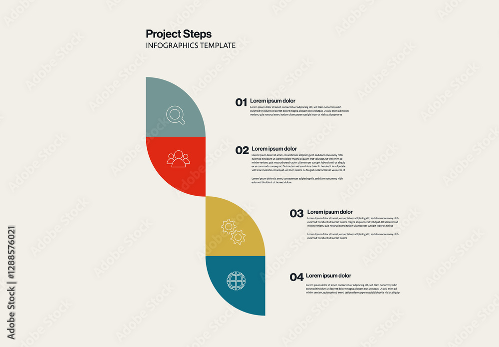 Project Steps Infographics Template with Colorful Quarter Circles.zip ...