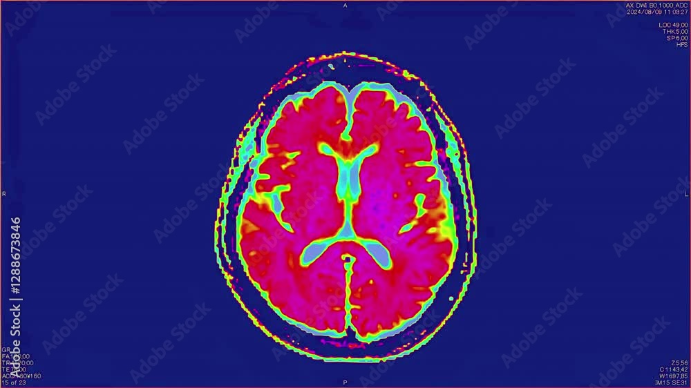 Magnetic resonance images of the brain, MRI of the brain, of a patient ...