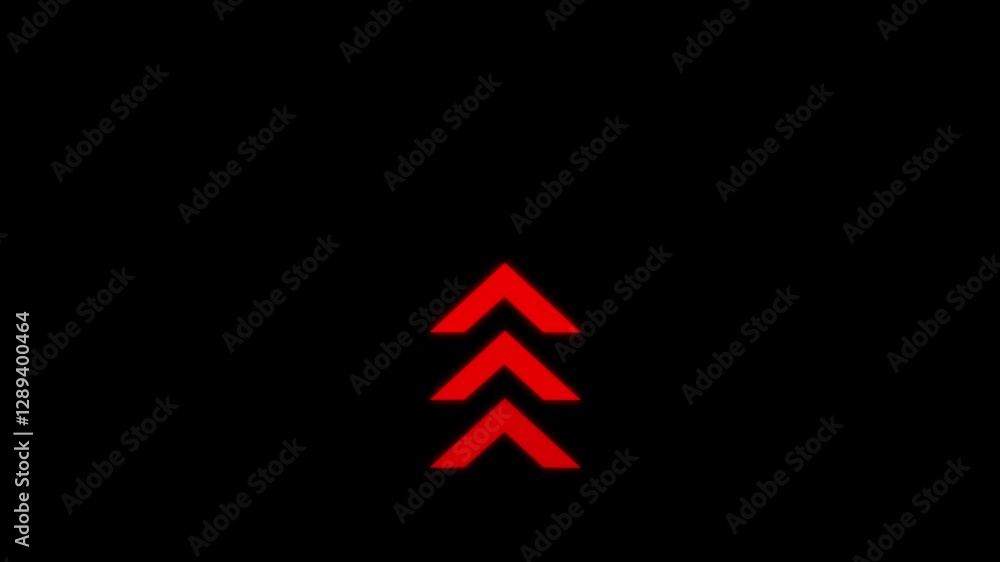 Red color arrow moving up on black background. Animation of sweep arrow ...