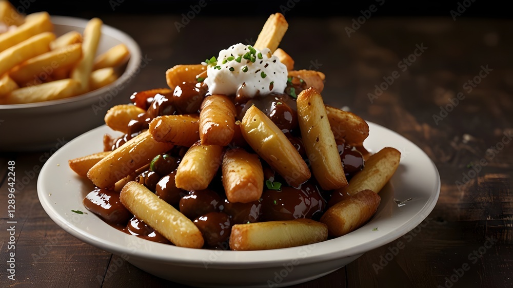 Poster Traditional Quebec-style poutine with crunchy fries, squeaky ...