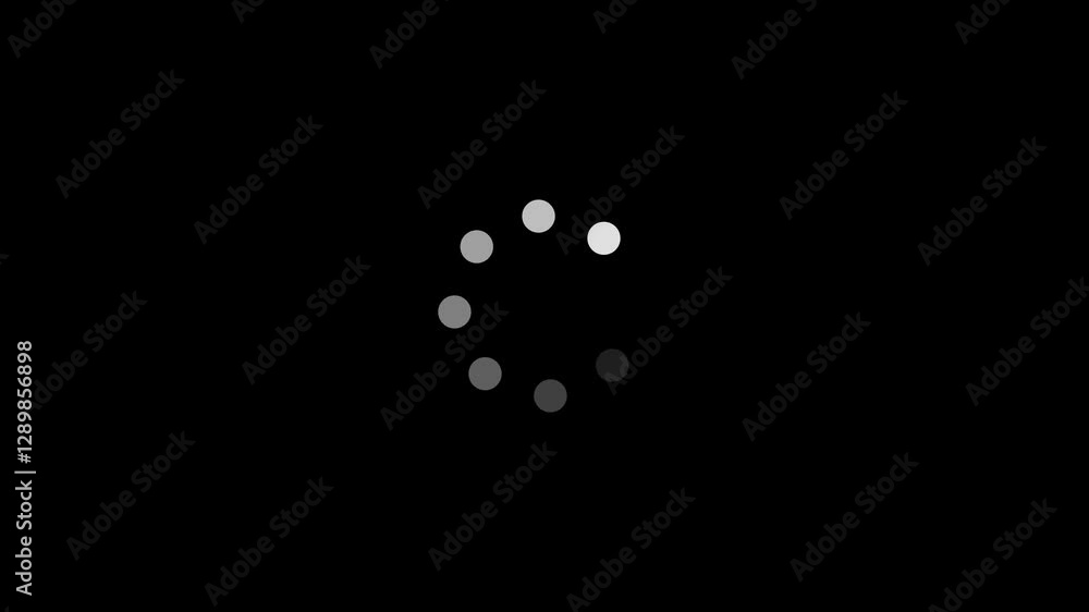 Loading circle on black background. loading screen, waiting loading bar ...