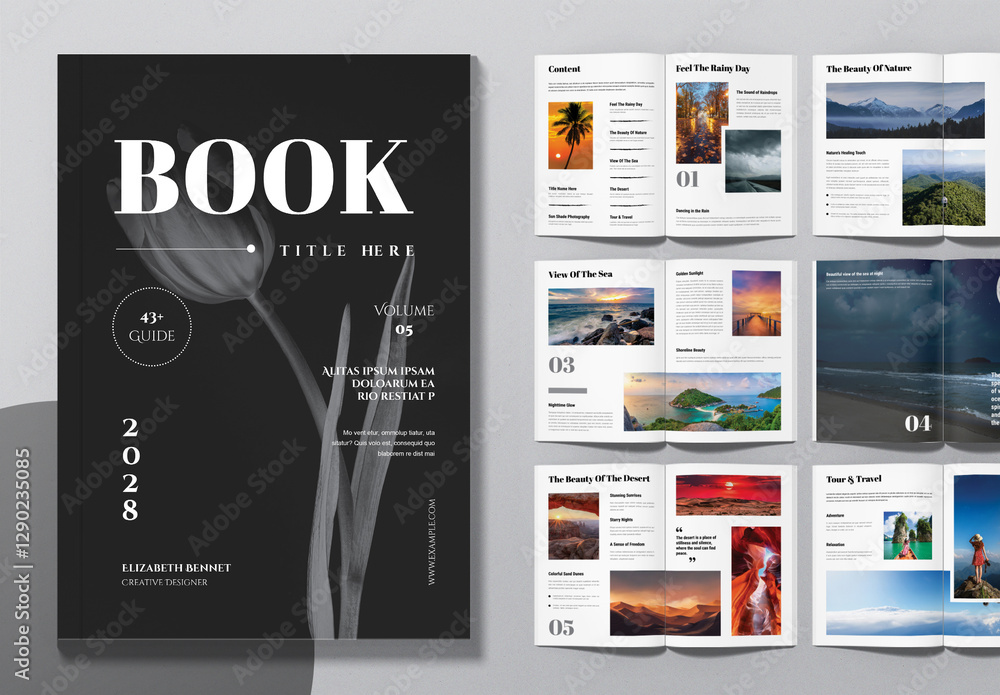 Minimal Book Layout Stock Template | Adobe Stock