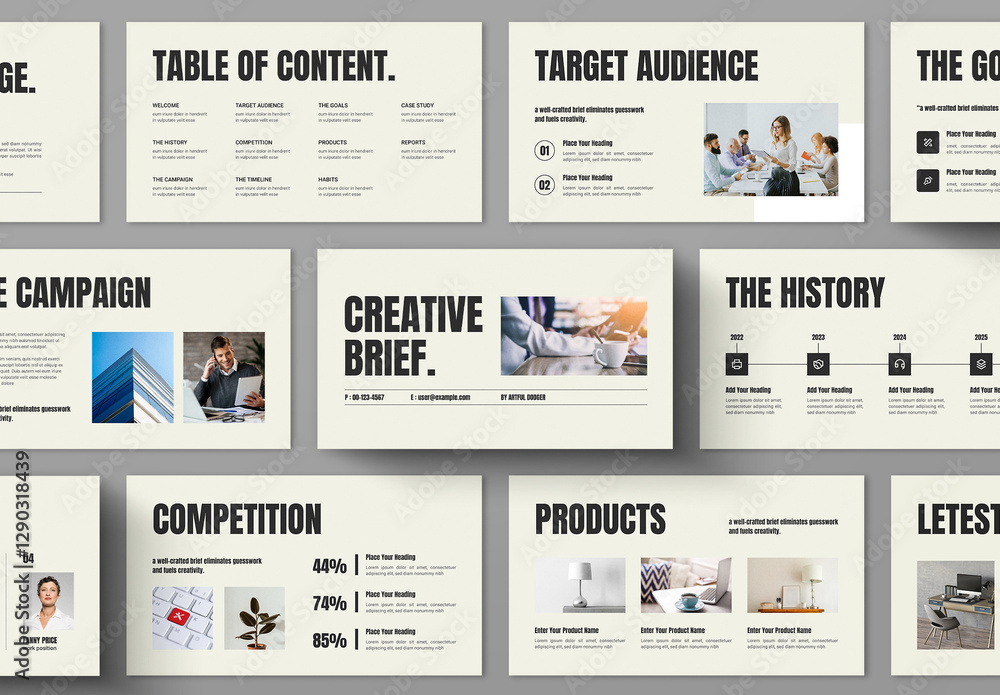 Creative Brief Presentation Template Stock Template | Adobe Stock