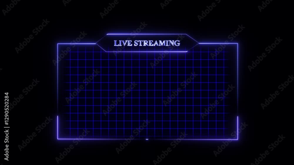 live streaming neon text frame animation box frame neon frame live ...
