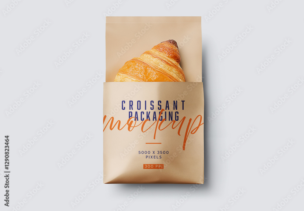 Croissant Packaging Mockup Stock Template | Adobe Stock
