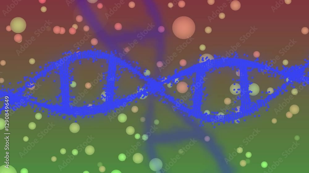 DNA Strand slow motion. DNA double helix strand rotates on black ...