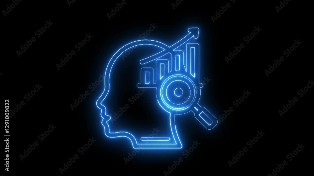 Glowing neon knowledge icon isolated on black background, neon ...
