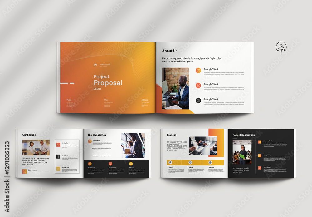 Project Proposal Landscape Brochure Template Stock Template | Adobe Stock