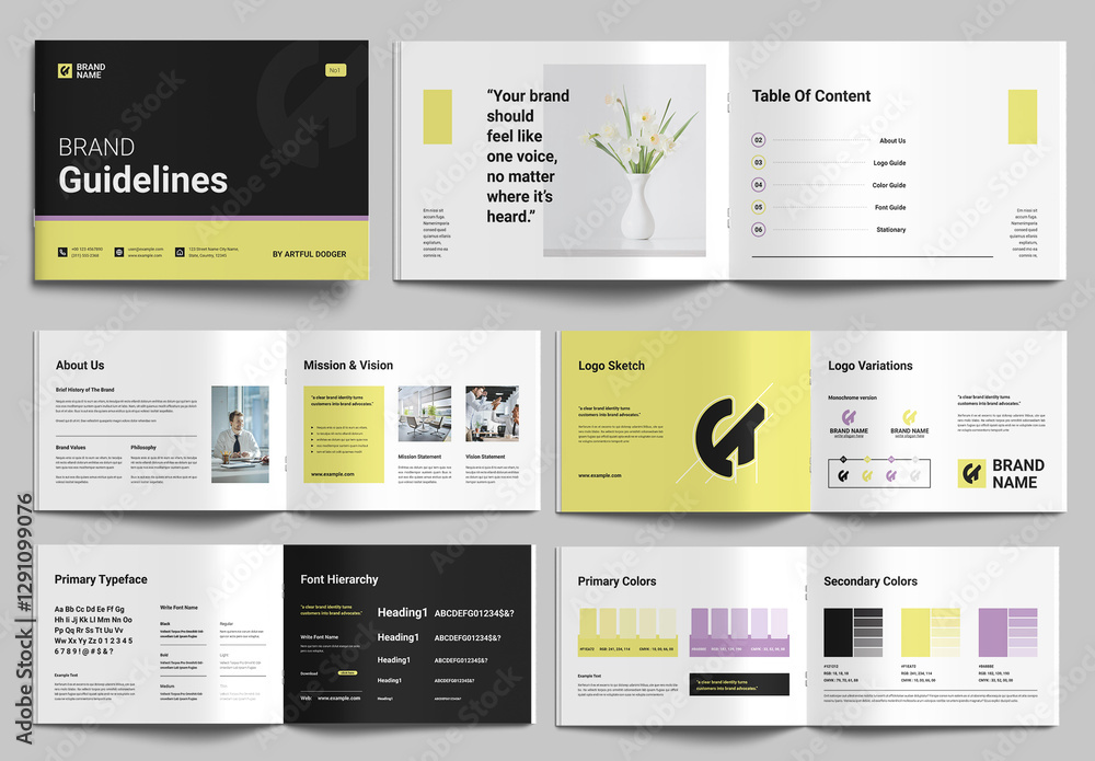 Brand Guidelines Template for Professional Identity and Marketing Stock ...