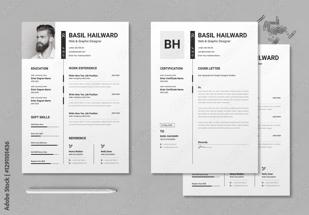 Modern and Clean CV Design for Corporate and Creative Professionals ...