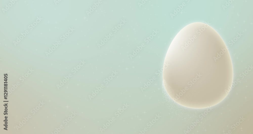 Easter Animation Loop With White Glowing Chicken Egg. Simple Easter ...