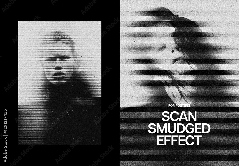 Bad Copy Scan Poster Photo Effect Mockup Stock Template | Adobe Stock