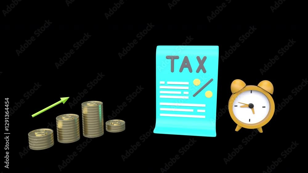 Tax form to fill out personal income tax return to pay taxes with clock ...