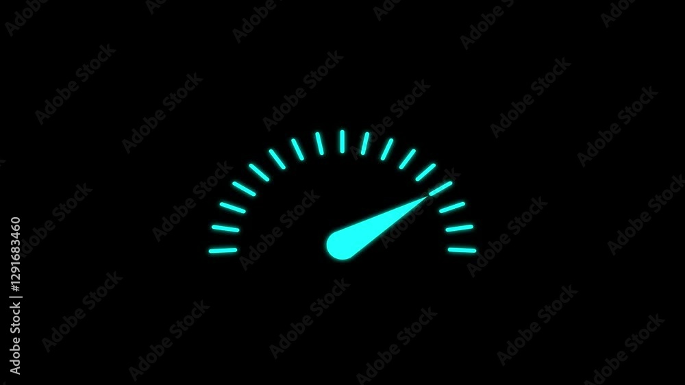 Car fuel dashboard moving up. Speed meter animation. Animation of car ...