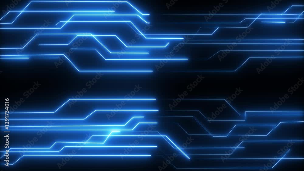 glowing neon rectangle border frame in the shape rectangle. Technology ...