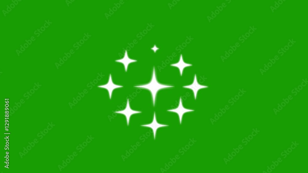 Glowing Twinkling Stars Sparkle Animation with Green Screen. 4K Chroma ...