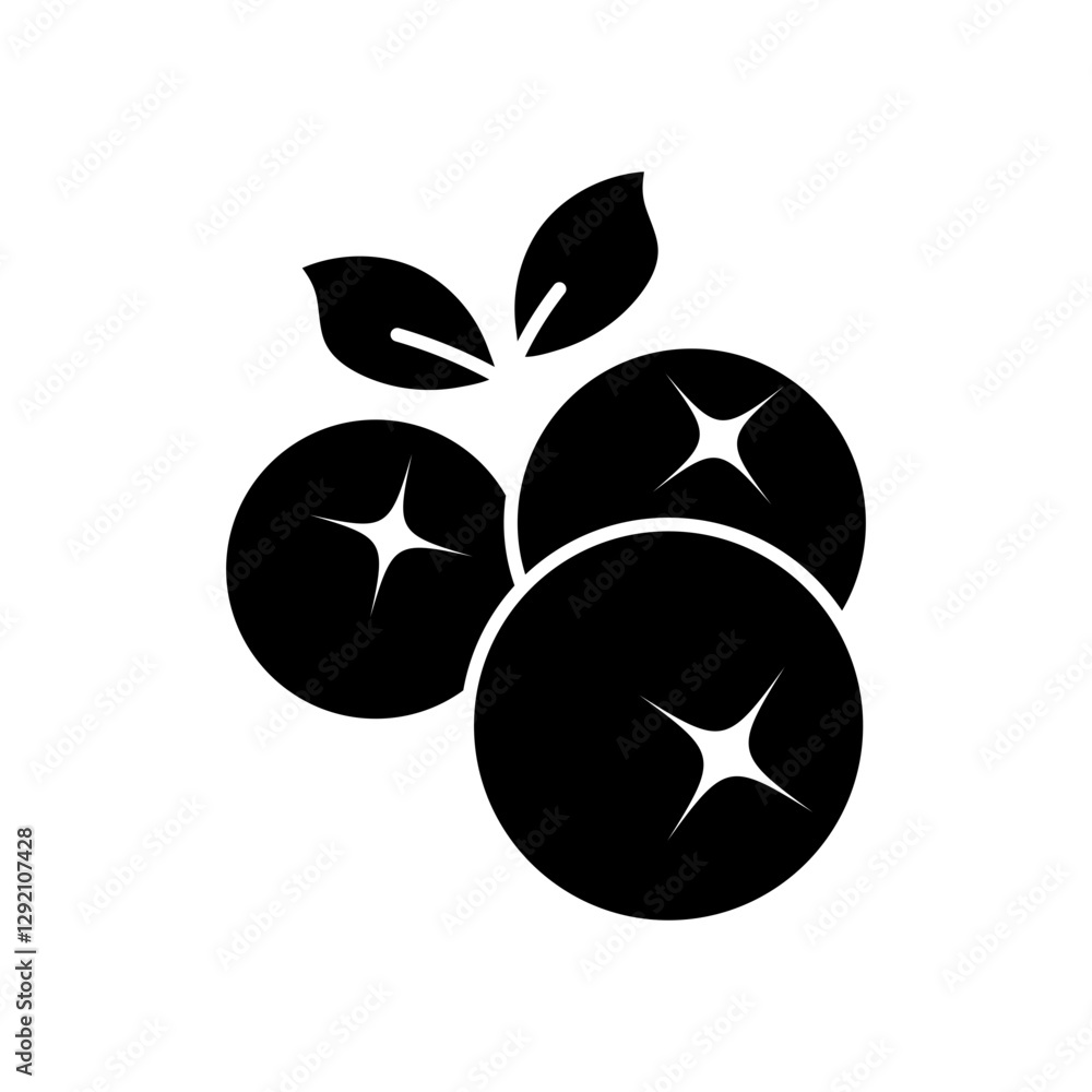 Modern abstract blueberry design with style glyph icon, symbolizes ...