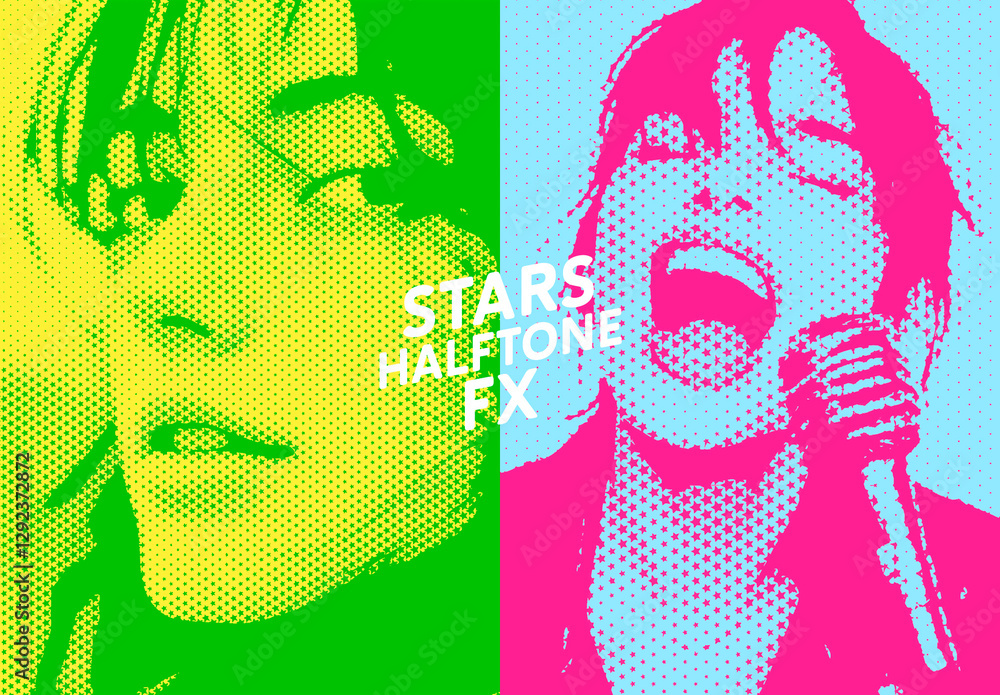 Starry Halftone Pattern – Stars Texture Overlay for Photoshop Stock ...