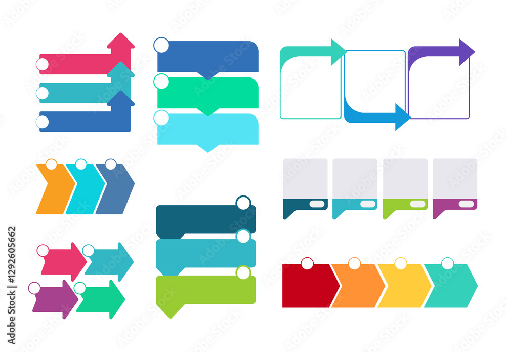 Colorful Arrow Chart Data Presentation Graphics Set Stock Template ...