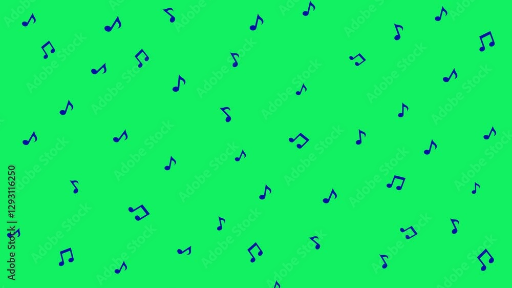 Stockvideon Navy musical notes pattern animation on a green screen. The ...
