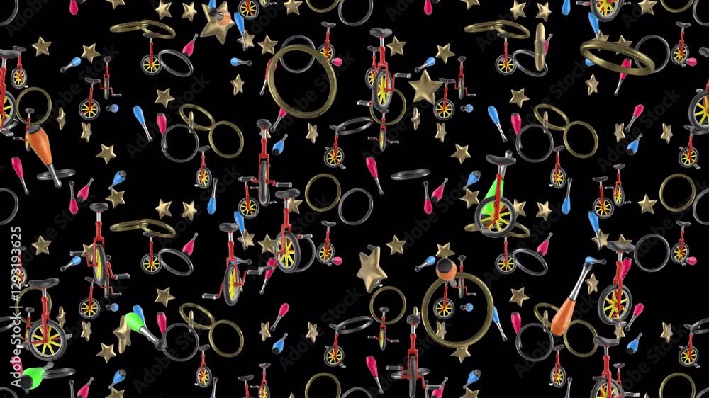 Circus Unicycle acrobats transparent loop tile Falling with alpha ...