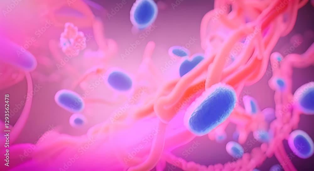 Micro bacterial Bacteria Colony Microbiome and Bacteria inside ...