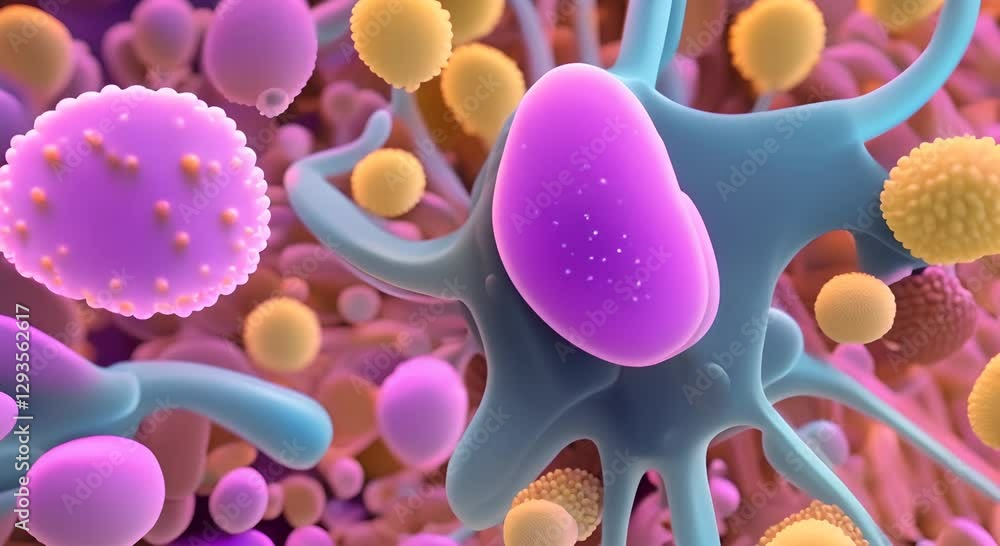 Micro bacterial Bacteria Colony Microbiome and Bacteria inside ...