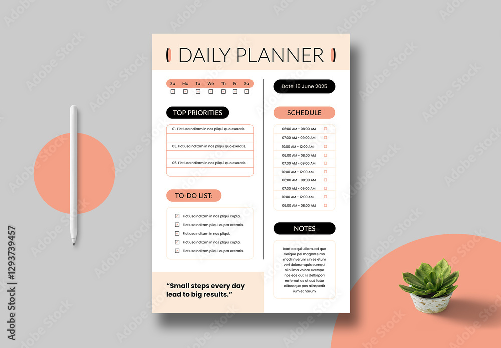 Planner Template Layout Stock Template | Adobe Stock