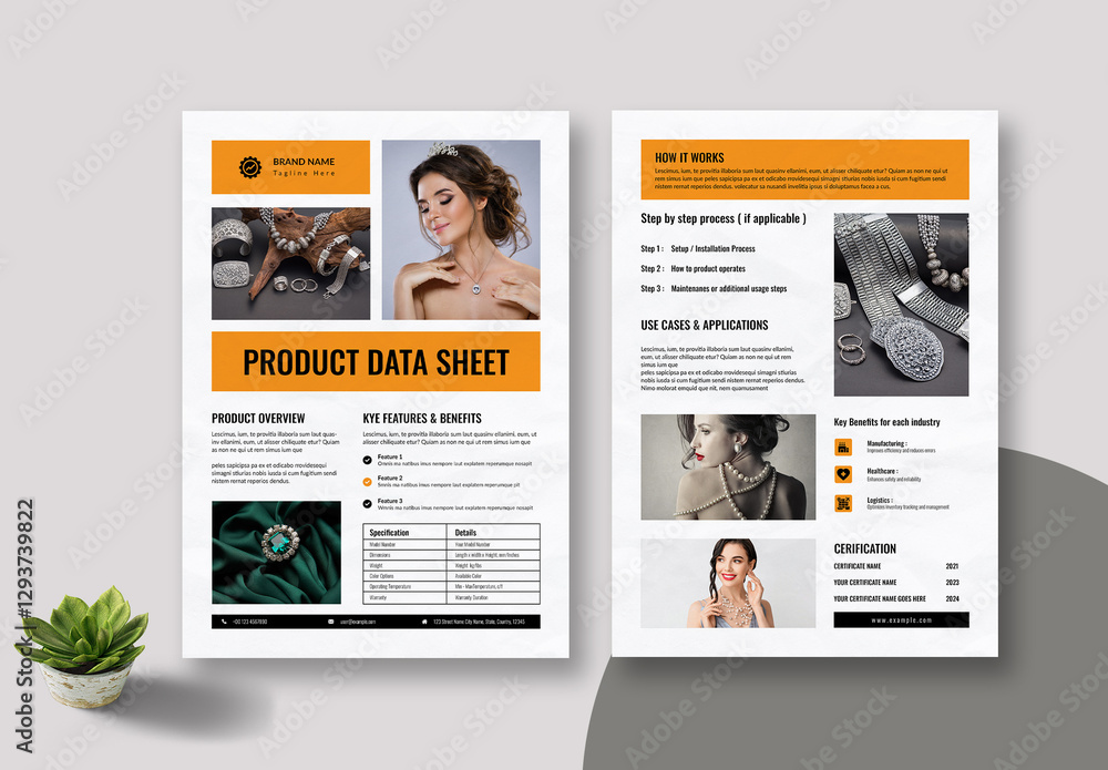 Product Data Sheet Template Layout Stock Template | Adobe Stock