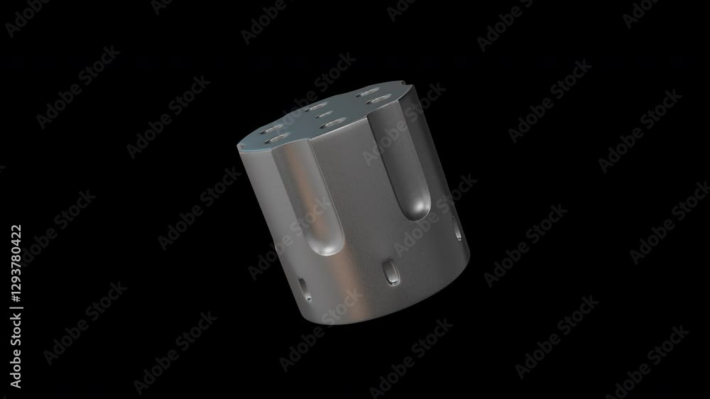 Revolver Cylinder Rotating on a Transparent Background. Seamless Loop ...