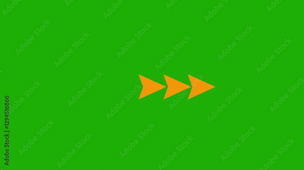 Right Arrow Loading triangle Shape animation Icon Animation on Green ...