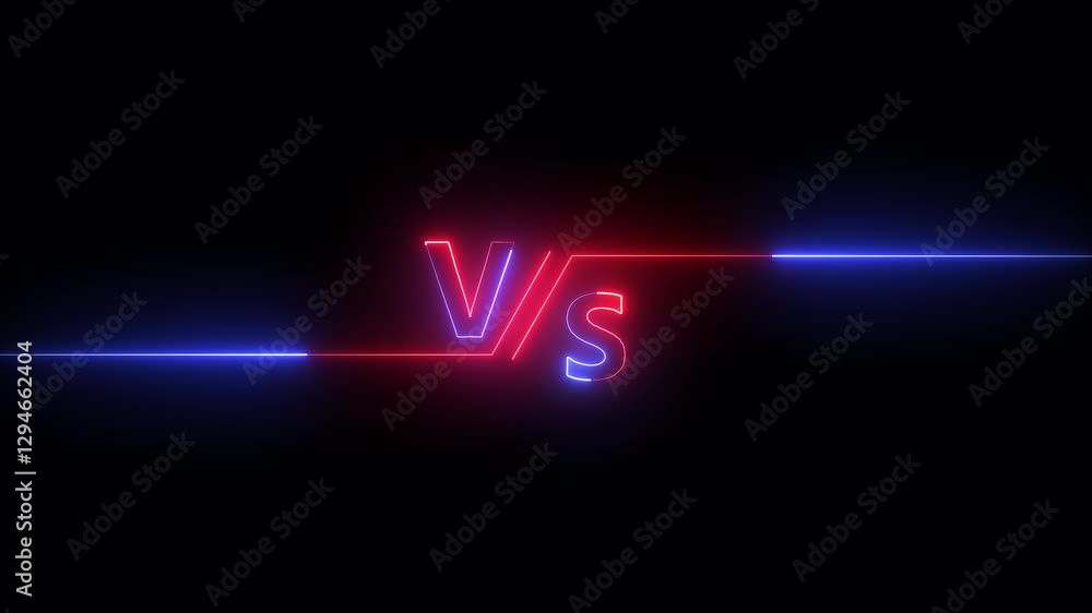 VS versus bars neon animated versus vs bars neon blue and red ...