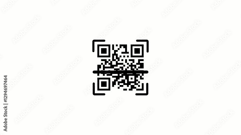 Cyber QR Code Technology Icon QR code for payment. Scan qr code icon ...