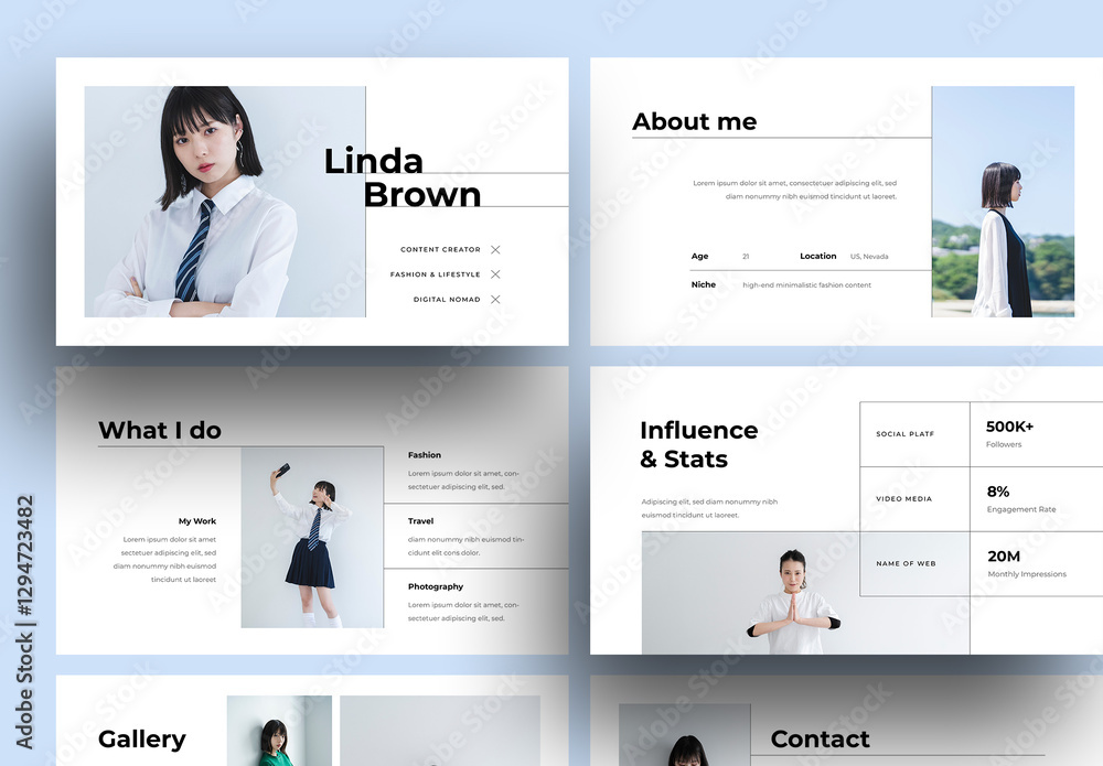 Self Promotion Presentation Layouts For Influencers Stock Template ...