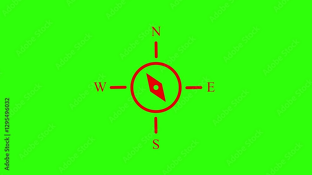 Circle compass vector animation on Green screen, adventure animation ...