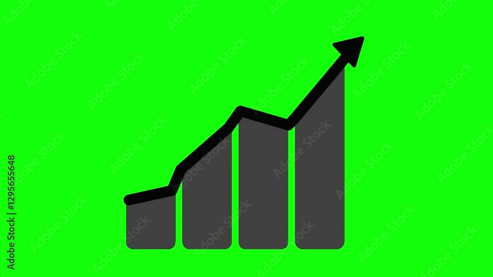 Infographic growth 2D object animation. Increase sales in business ...
