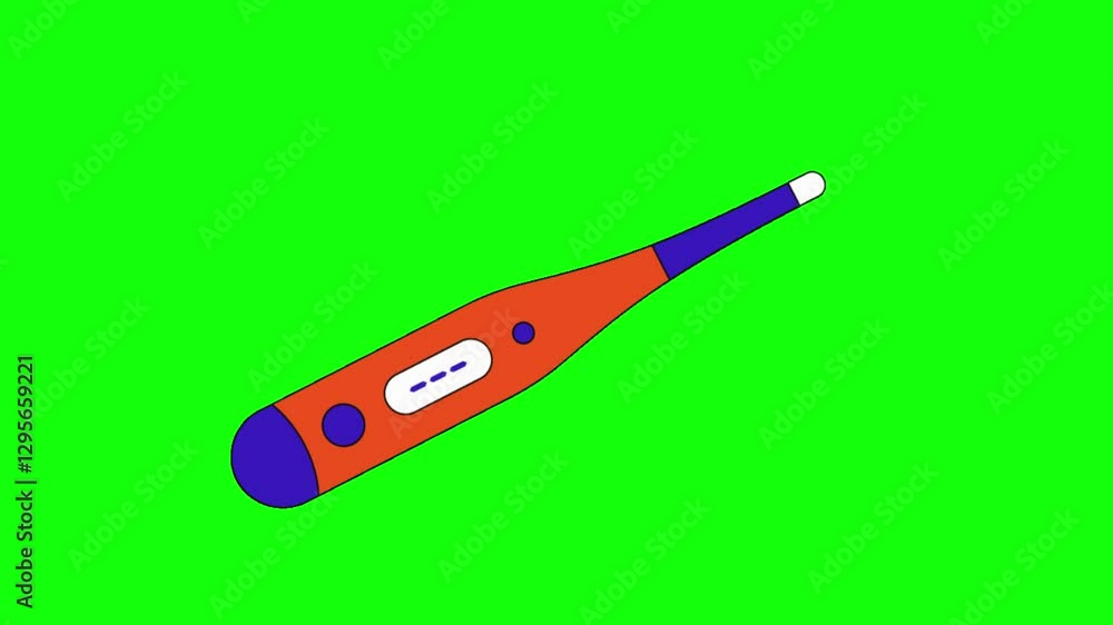 A digital thermometer displaying temperature, indicating a normal body ...