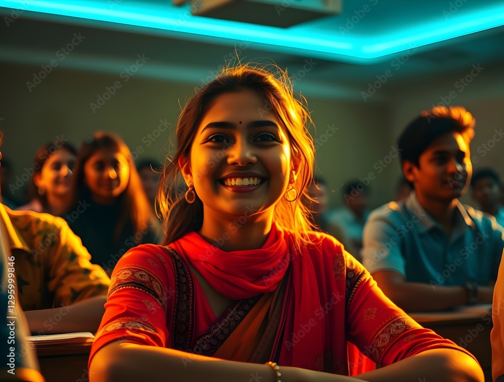 Fotografía A wide shot classroom image, dramatic cinematic style ...